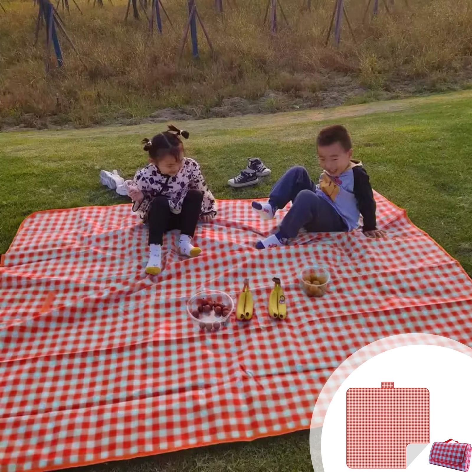 mtvxesu Extra Large Picnic Outdoor Blanket 80'*80' Handbag Design ...