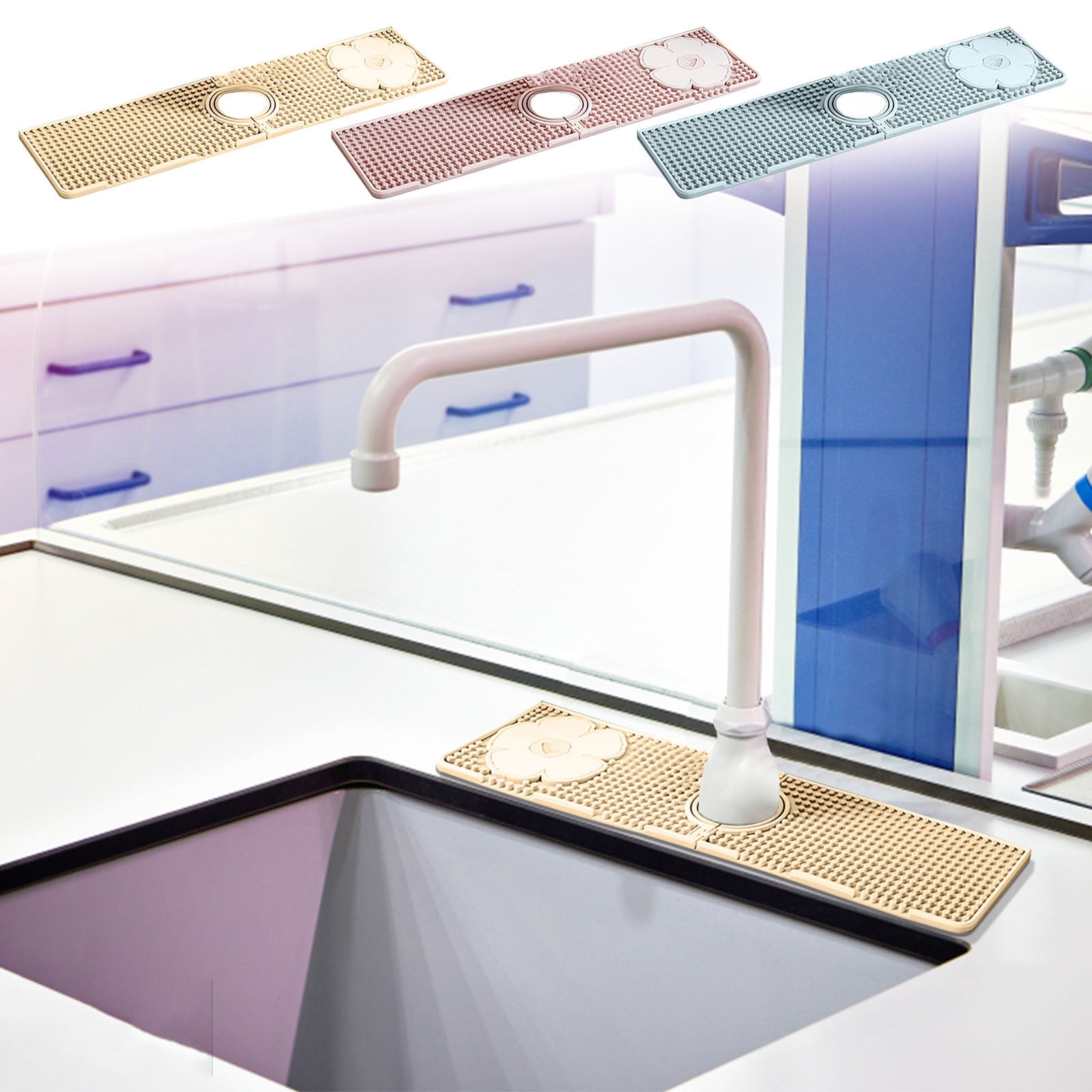 mtvxesu Faucet Water Flowing Pad Drying Cushion Sink Guard Pad for ...