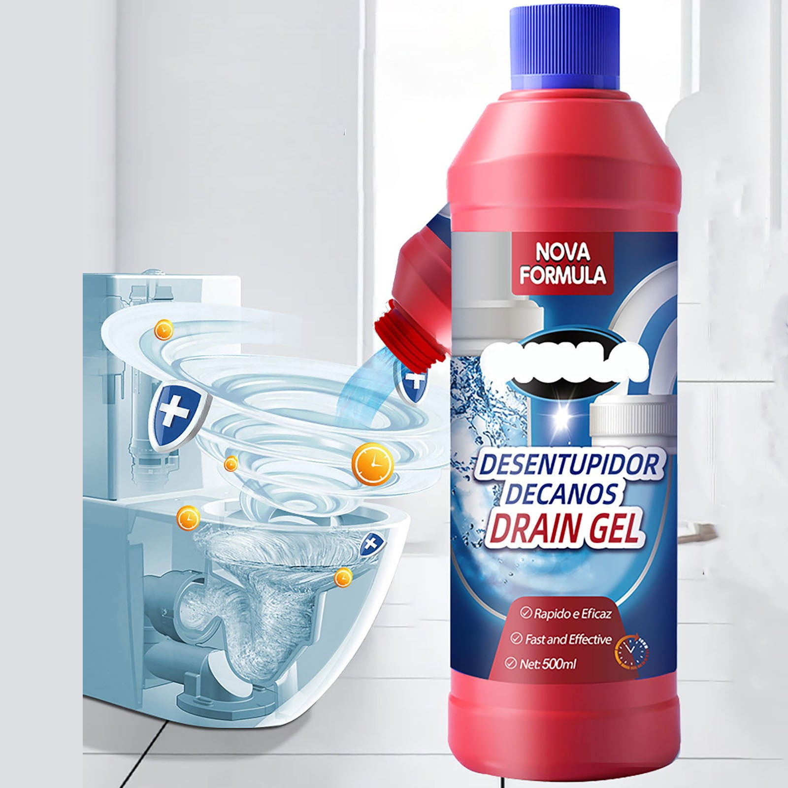 mtvxesu Foam Lime Drain Cleaner 500ml Powerful Kitchen Toilet Floor ...