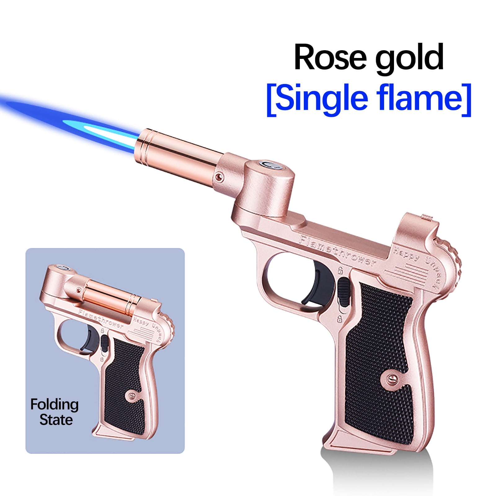 mtvxesu Folding Torch Lighter Windproof Refillable Double Blue Flame ...