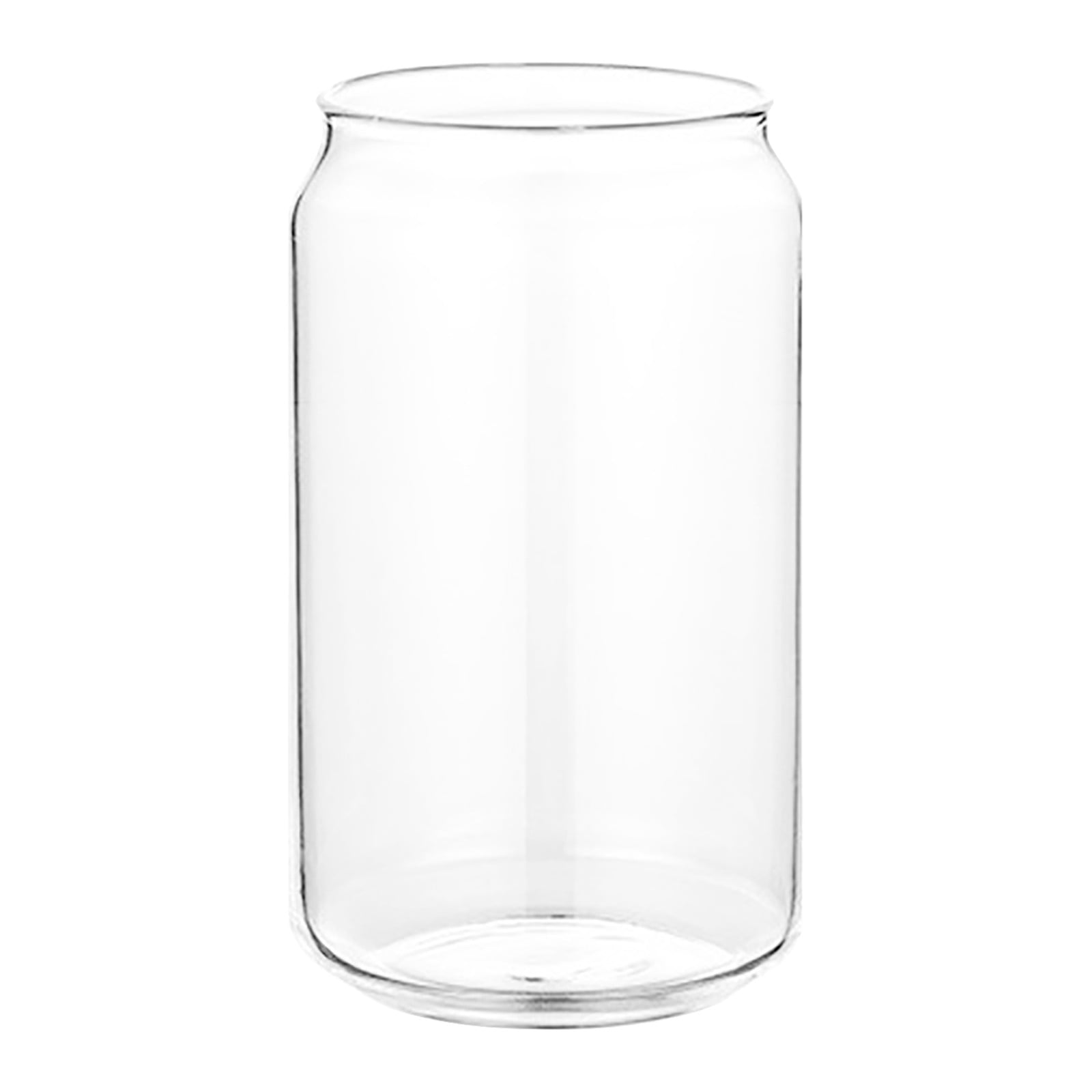mtvxesu Frosted Glass with Wooden Cover, 16 Oz Can Shaped Glass Cups ...