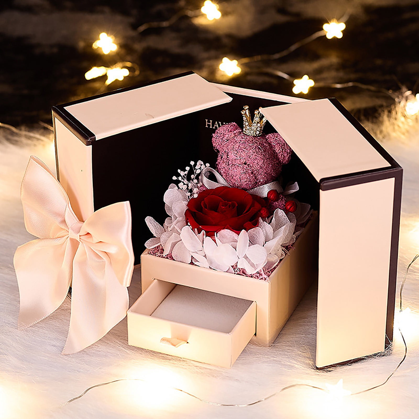 mtvxesu Goft Box, Exquisite Rose Gift Box With Eternal Flowers And ...