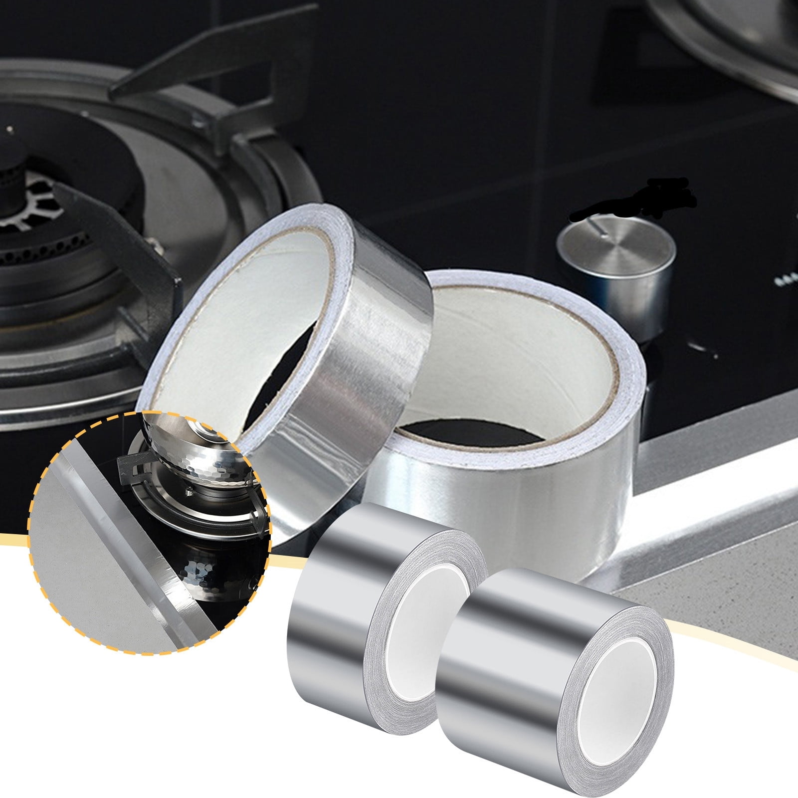 mtvxesu Kitchen Resistant Tape, Aluminum Foil Tape Caulk Strip Self ...