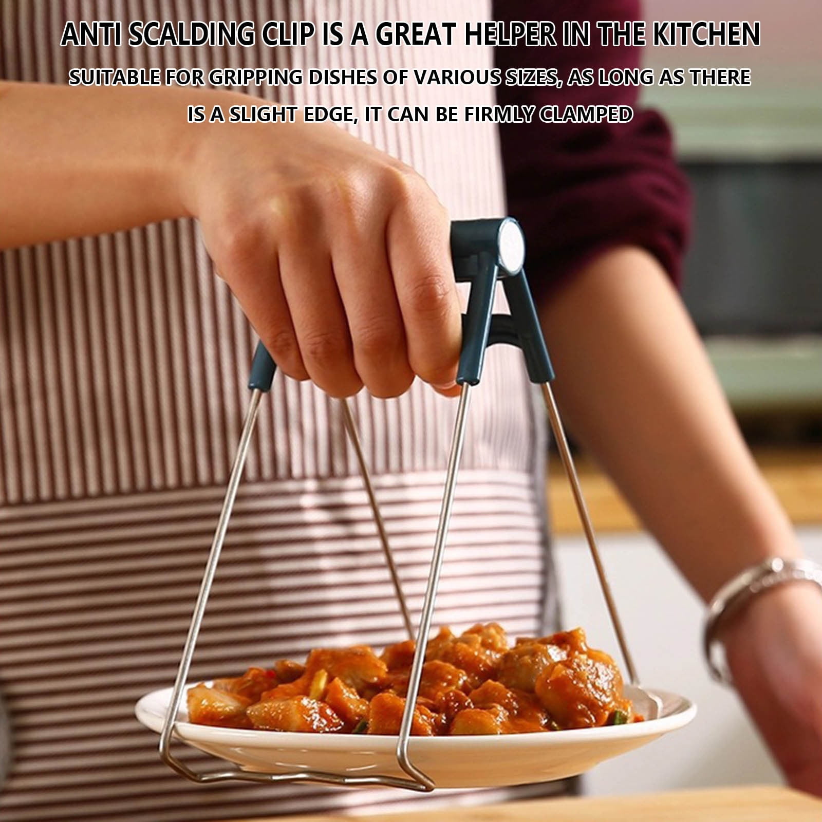 mtvxesu Kitchen Tongs, Clamp Bowl Extractor Non-slip Clamp Kitchen Bowl ...