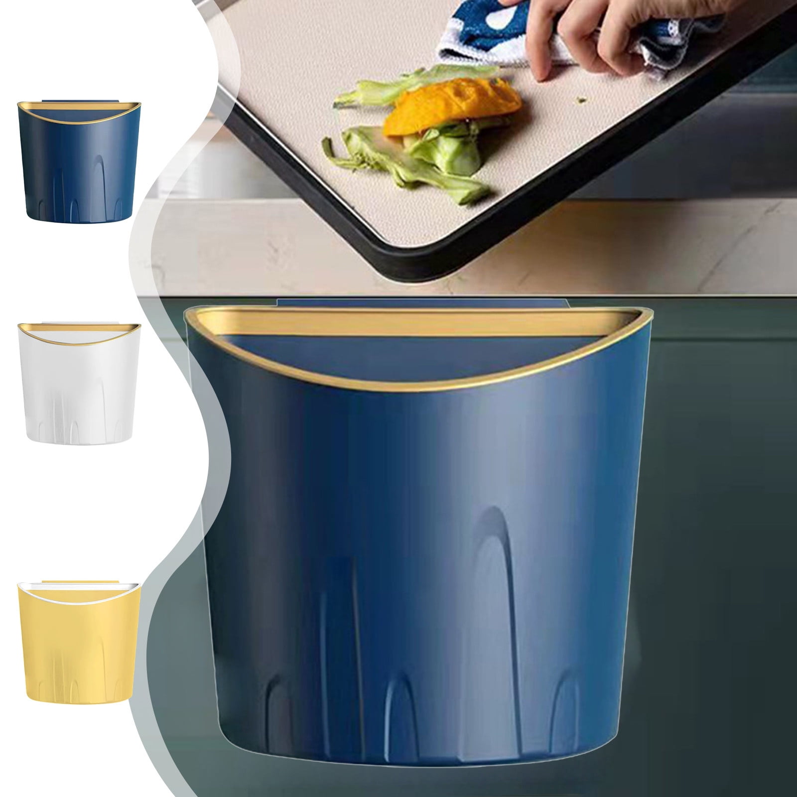 mtvxesu Kitchen Trash Cans, Wall-Mounted Kitchen Waste Bin with Lid ...