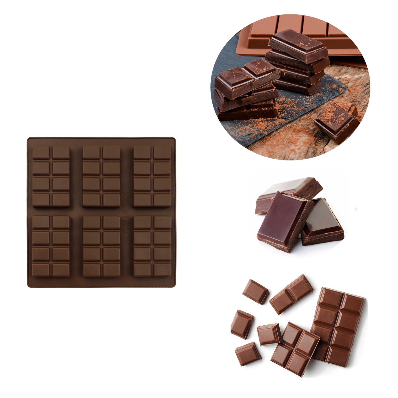 mtvxesu Large Ice Cube Molds, 6-Pack 8-Cavity Rectangular Chocolate ...