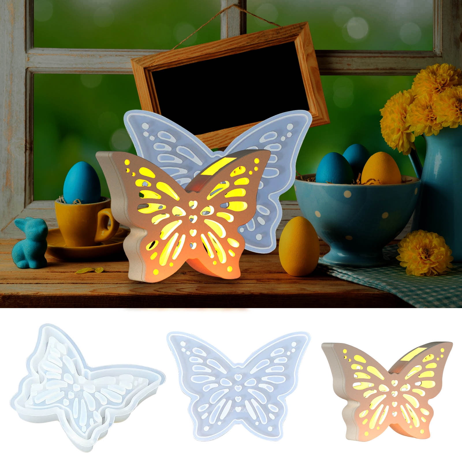 mtvxesu Large Ice Cube Molds, Butterfly Silicone Mould for DIY Hollow ...