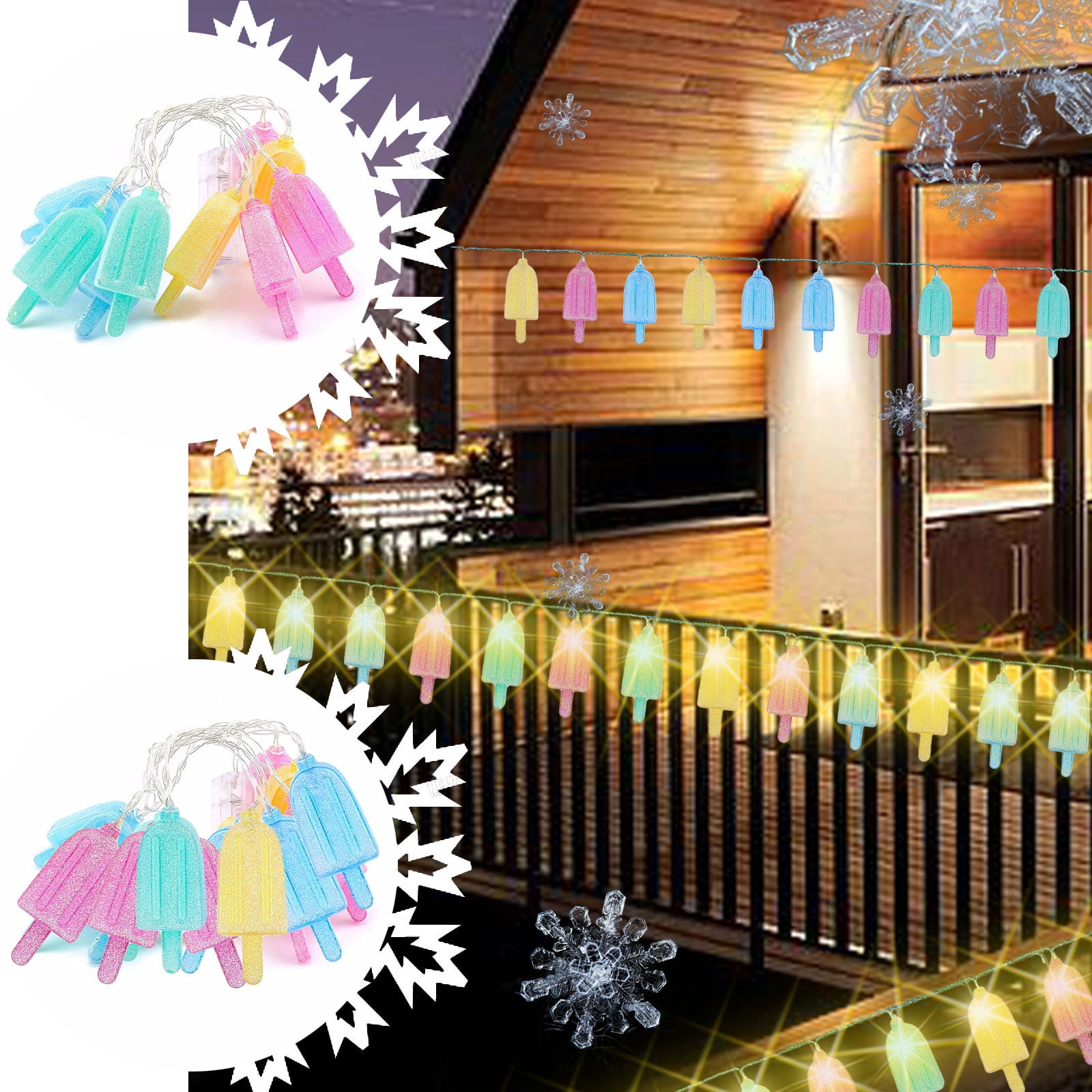 mtvxesu Lights, Popsicle String Lights, Summer Outdoor Patio Decorative ...