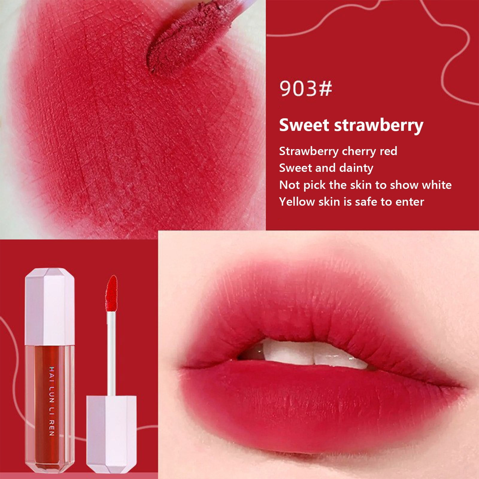 mtvxesu Lipstick, Thin Mud Light Gauze Velvet Lip Glaze Matte Lip Mud ...