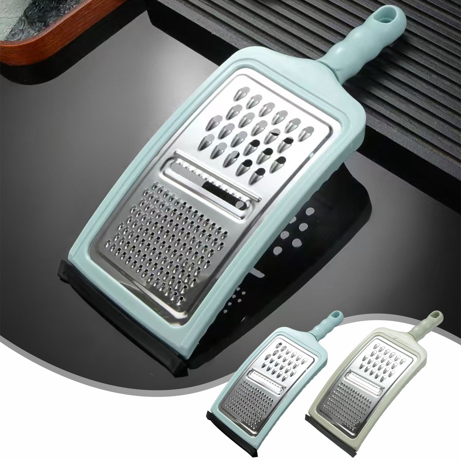 mtvxesu Long-Handle Multi-Functional Vegetable Cutter 3-In-1 Stainless ...