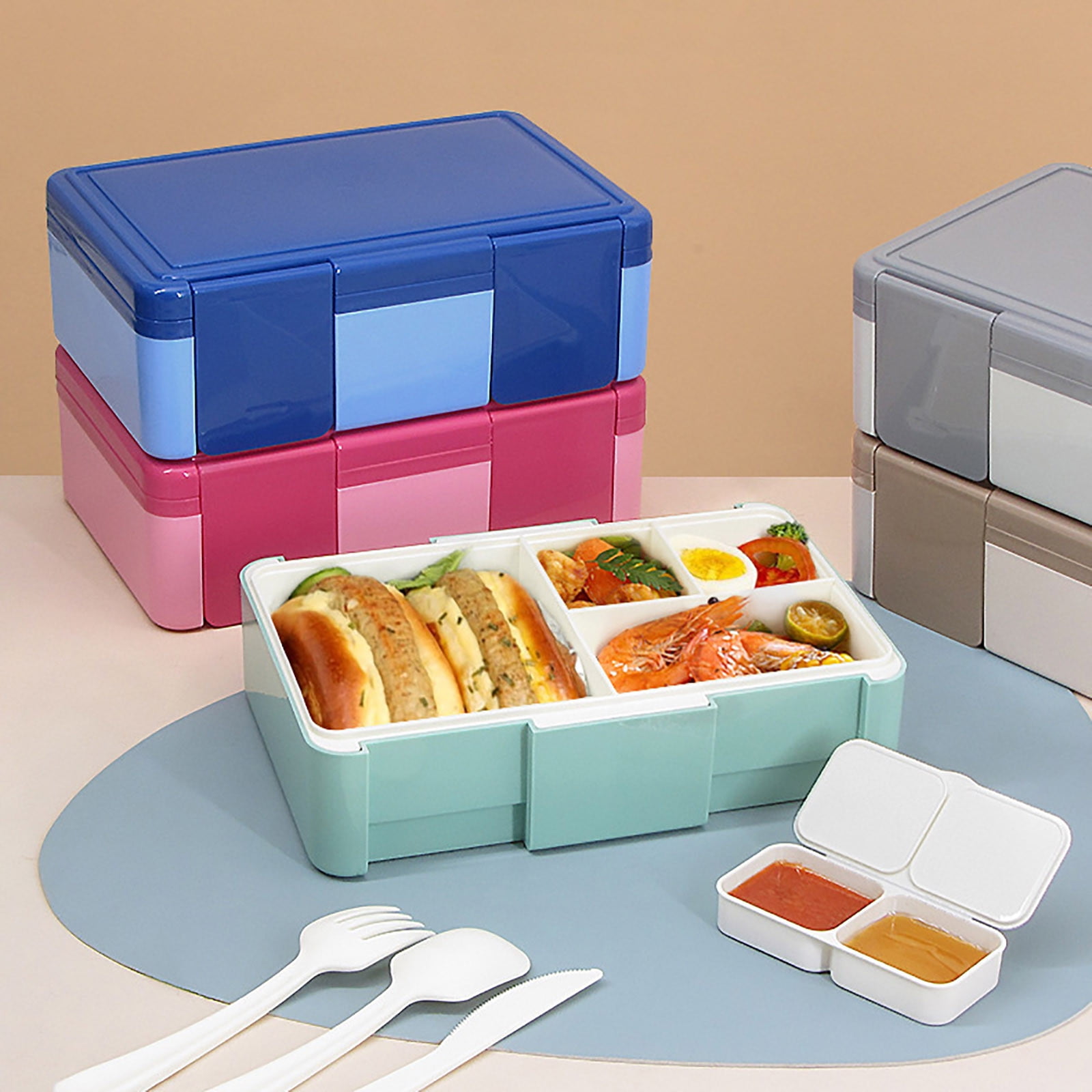 mtvxesu Lunchbox for Adults, Microwave-Safe Plastic Lunch Box, Leak ...