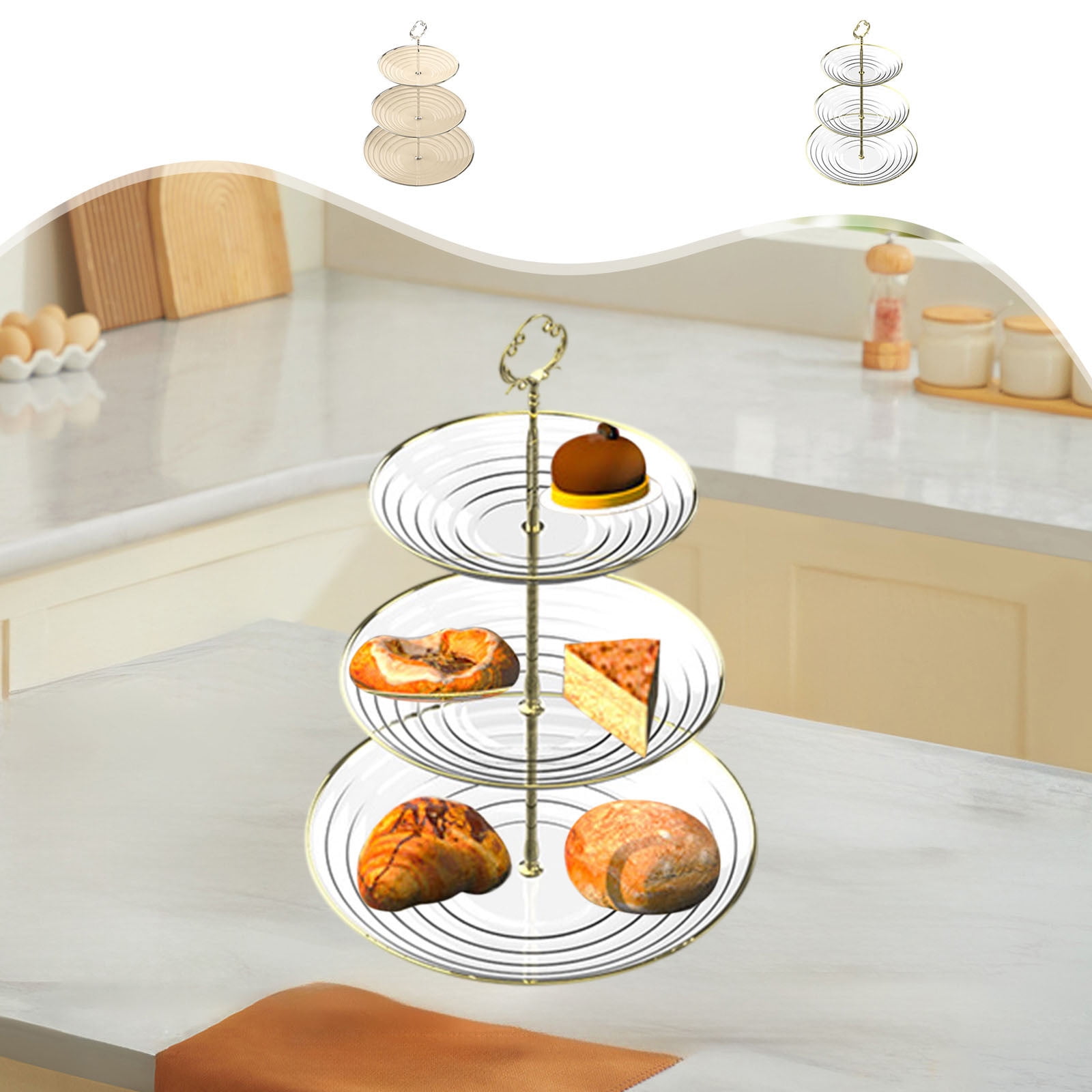mtvxesu Multi-Layer Plastic Cake Stand for Snacks & Desserts, 3-Tier ...