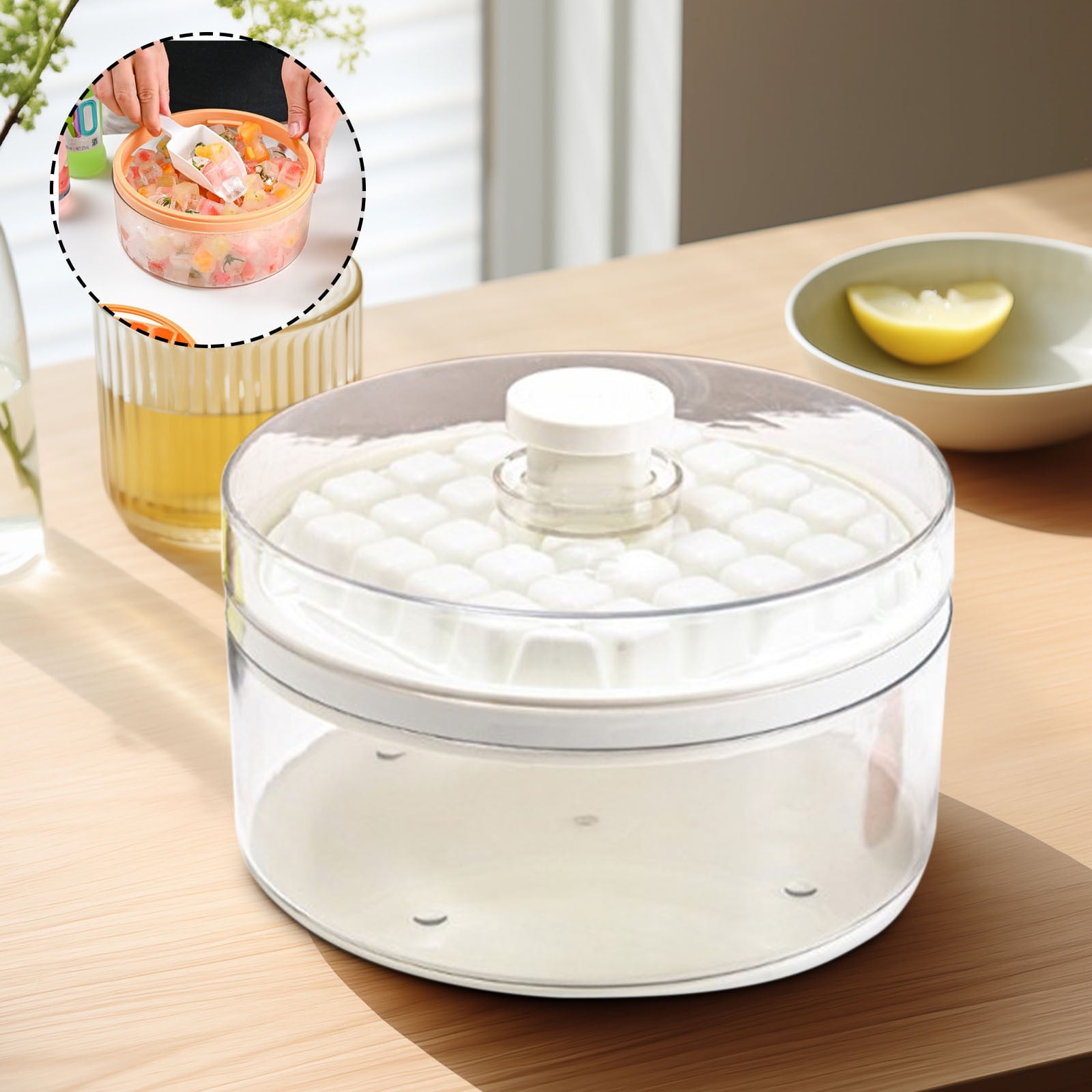 mtvxesu One Click Icing Ice Making Box Portable Pressable Ice Tray with ...