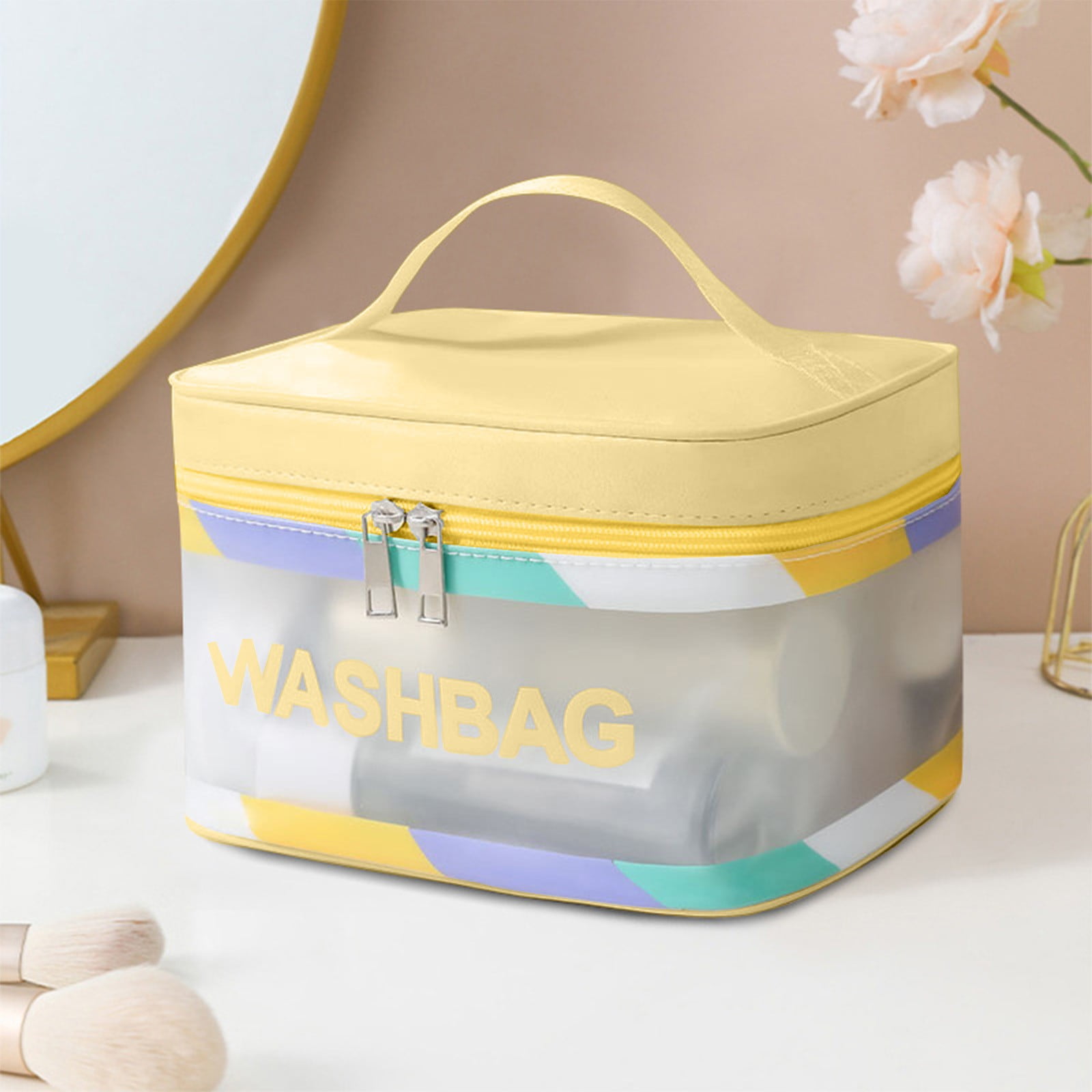 mtvxesu Outdoor Large Capacity Portable PVC Makeup Bag Waterproof Wash ...