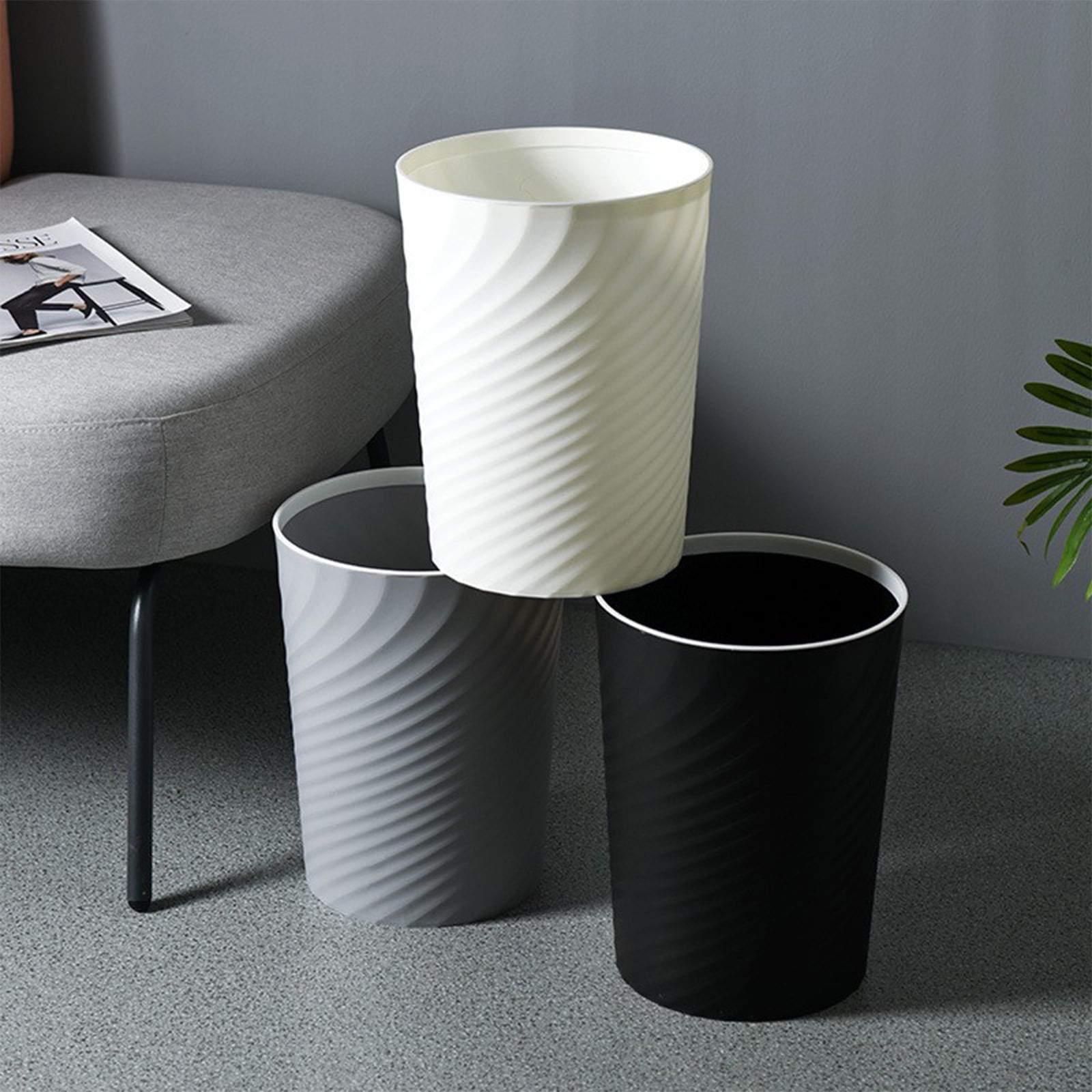 mtvxesu Outdoor Trash Can, Scandinavian Threaded Trash Can, Modern ...