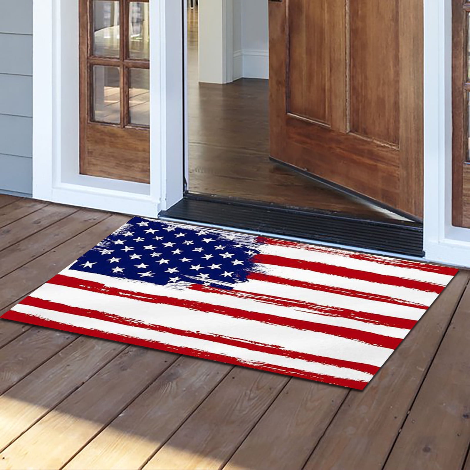 mtvxesu Patriotic American Flag Polyester Indoor/Outdoor Doormat, 11.42 ...