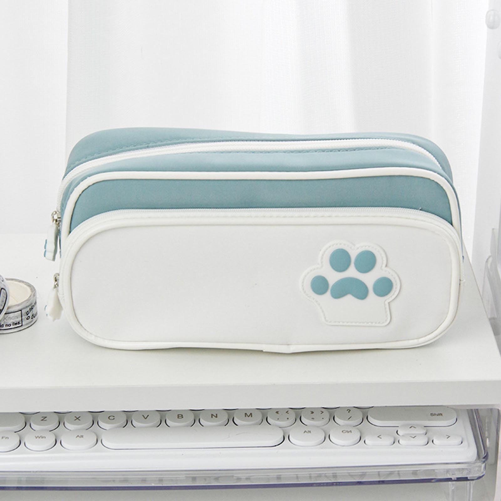 Christmas Gifts!mtvxesu Pencil Box, Paw Print Multilayer Pen Bag for ...
