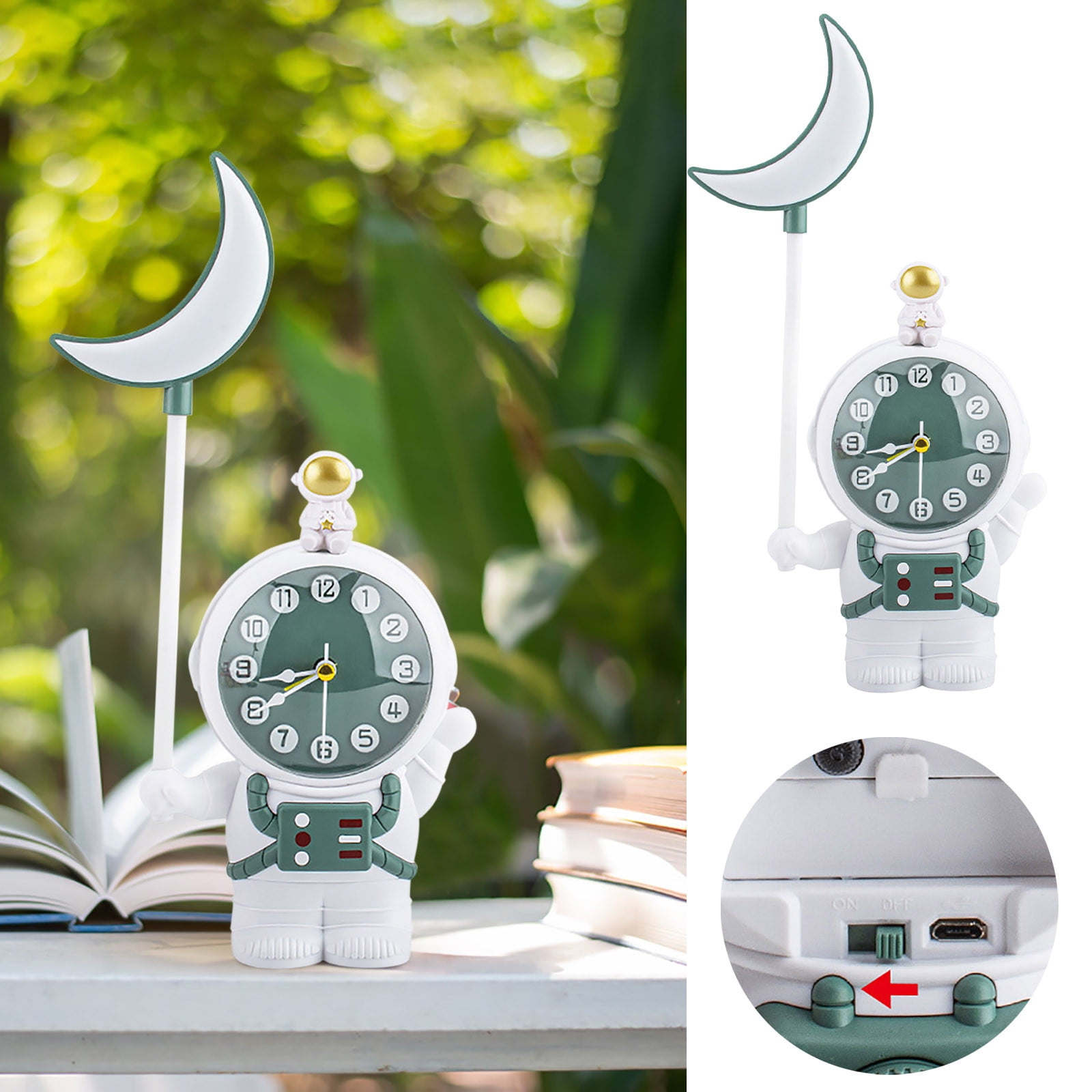 mtvxesu Pencil Sharpeners, Astronaut Clock Ornament Pencil Sharpener Student Cute Mini Cute ...