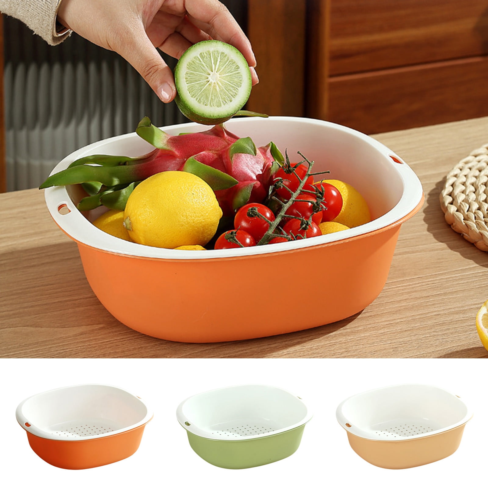 mtvxesu Plastic Kitchen Organizer Basket - Food Safe Multi-Purpose ...