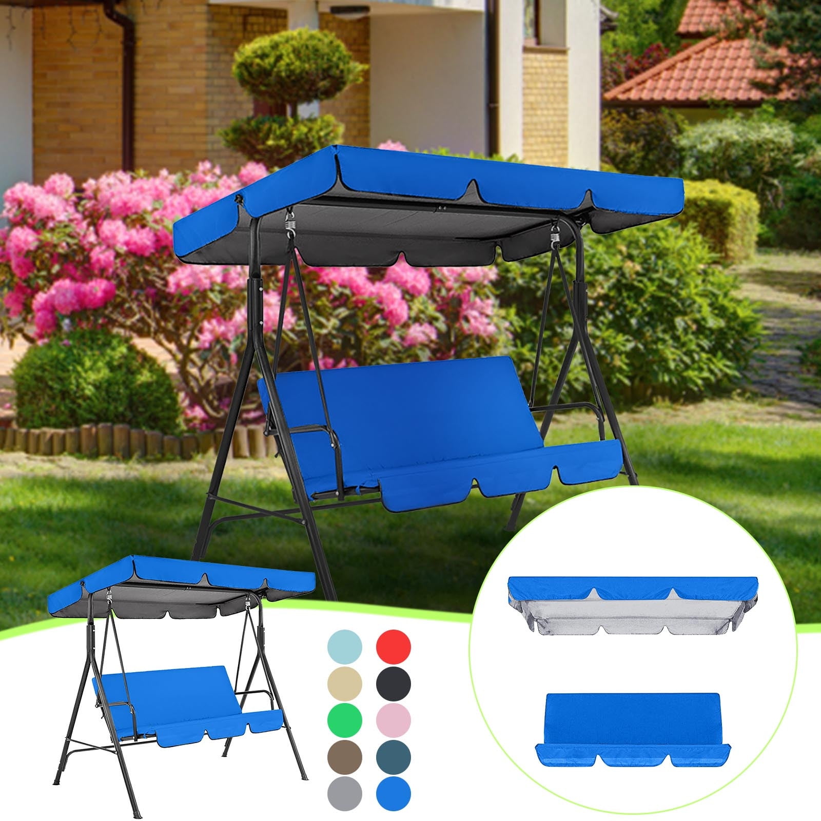 mtvxesu Porch Swing with Canopy, Cover Canopy Cover and Garden Chair ...