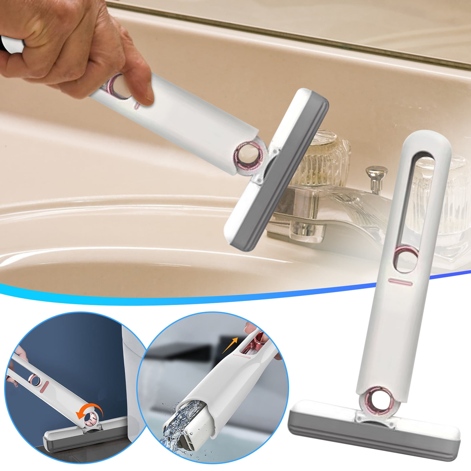 mtvxesu Portable Mini Mop Mini Mop Quick Clean Strong Absorbent Wet and ...