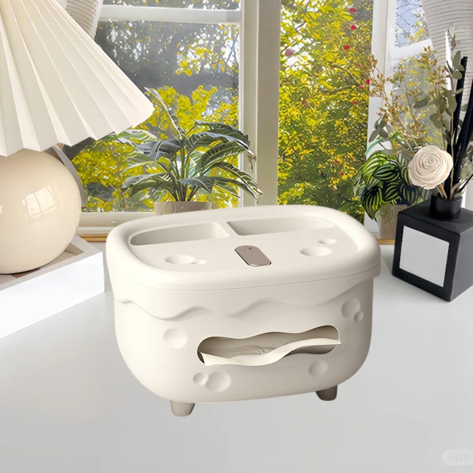 mtvxesu Scandinavian Composite Board Tissue Drawer Box - White Beige ...