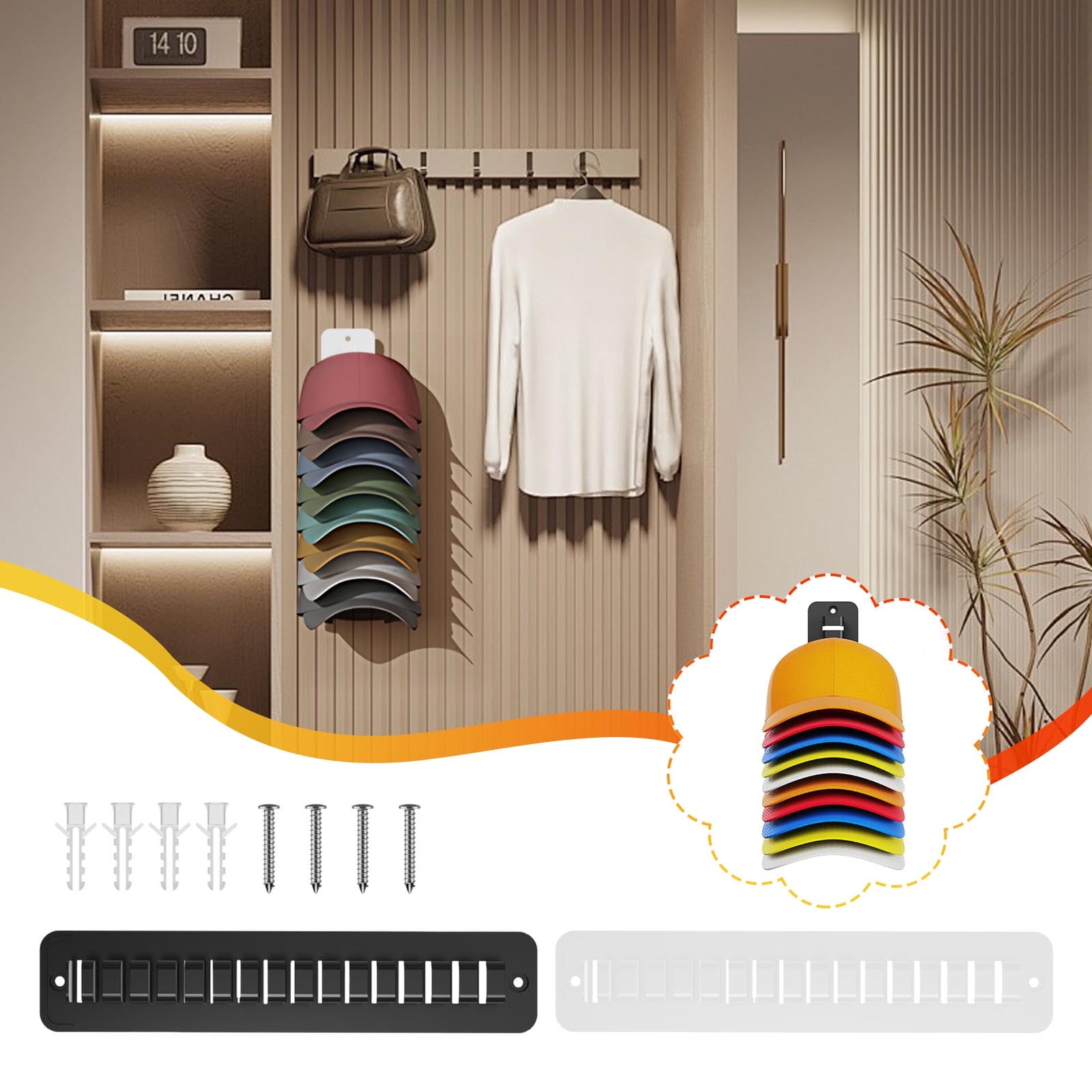 mtvxesu Shelf Rack, Baseball Cap Wall Hanging Storage Rack, Space ...