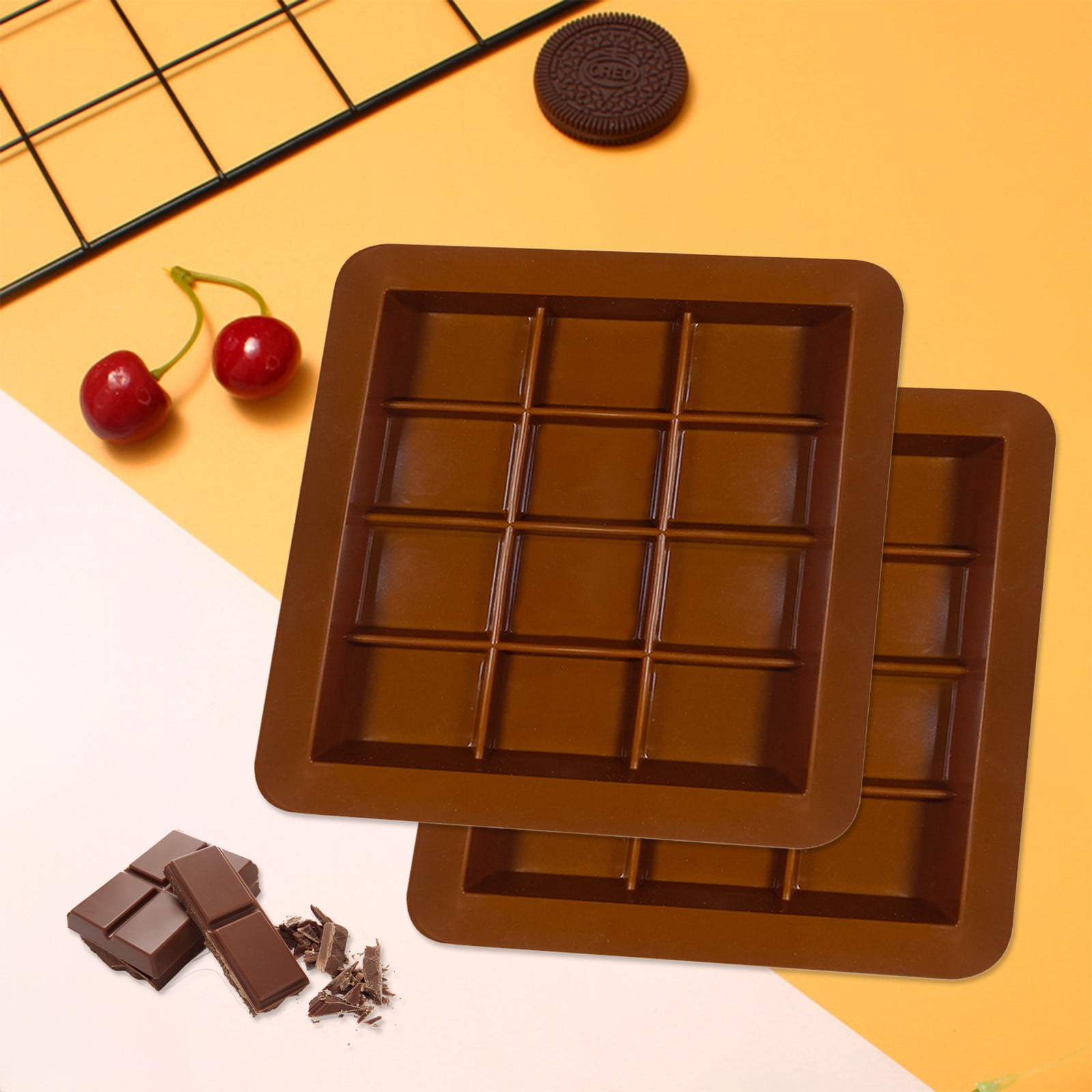 mtvxesu Silicone Molds, 3X4 Silicone Chocolate Mould, 12 Compartments ...