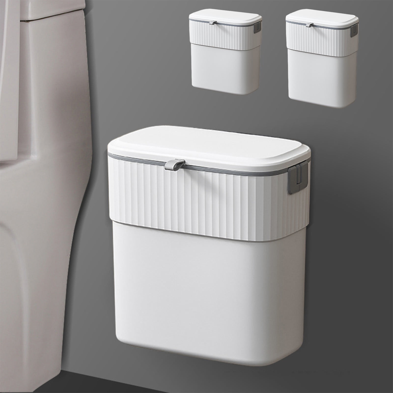 mtvxesu Small Garbage Can, Hanging Trash Can, No Punch Wall Mounted ...