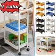 mtvxesu Small Storage Shelf, 3-Tier Rolling Storage Cart with Wheels ...