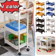 2 Pack 3 Tier Slim Storage Kitchen Cart, Shelving Unit Rolling Rack ...