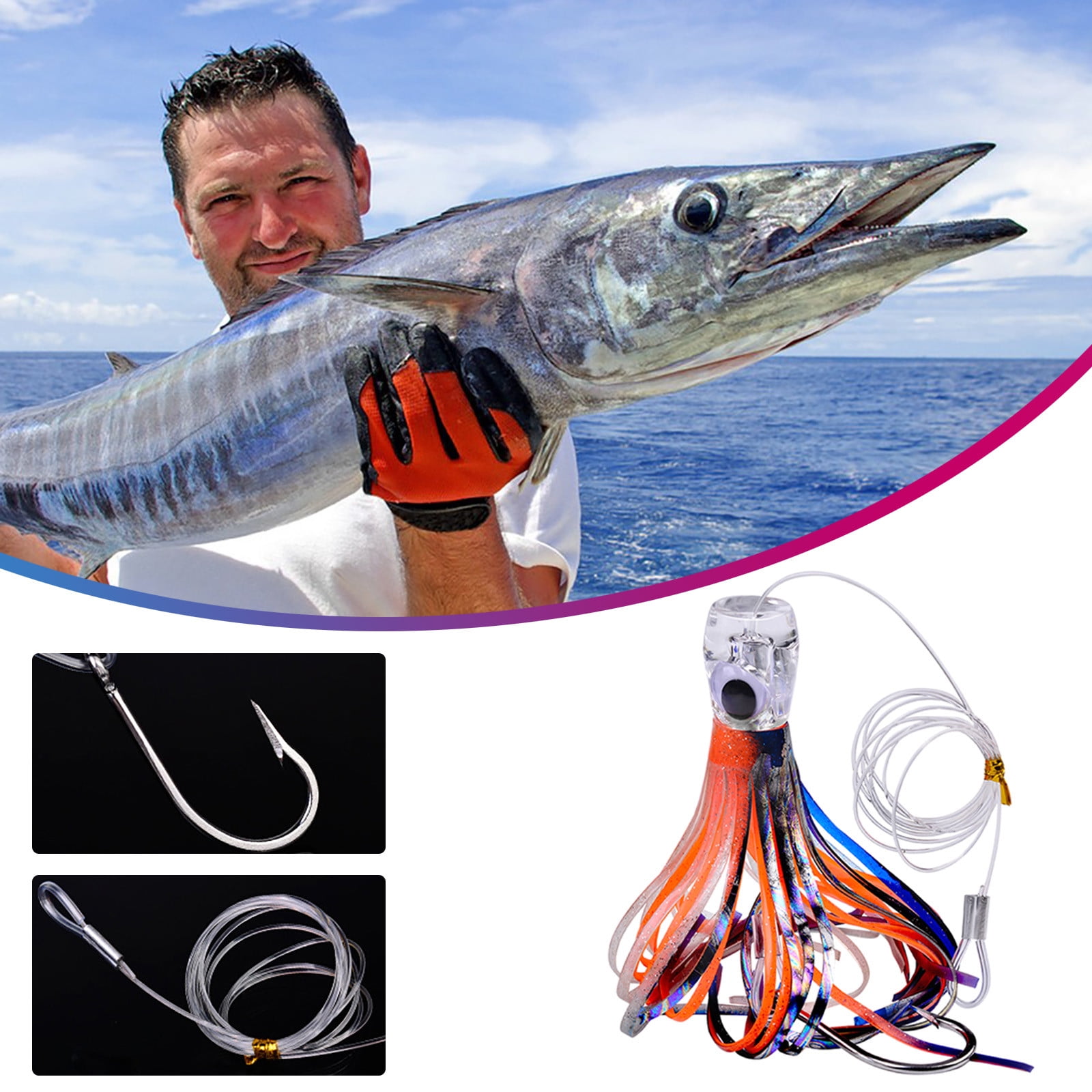 mtvxesu Soft Plastic Artificial Squid Fishing Lure Acrylic Resin Bait ...