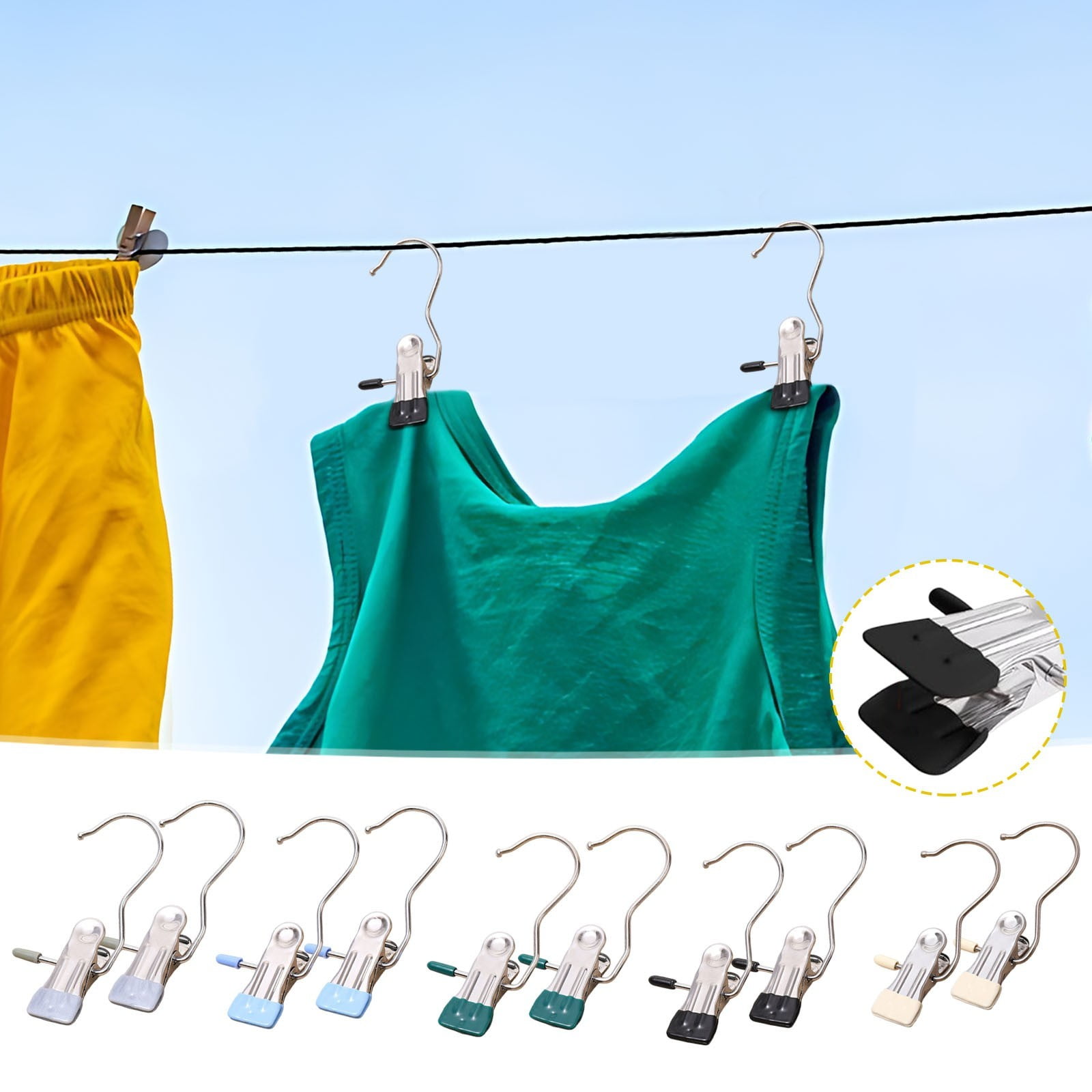 mtvxesu Stainless Steel Hangers, Stainless Steel Clothes Hanger Hooks ...