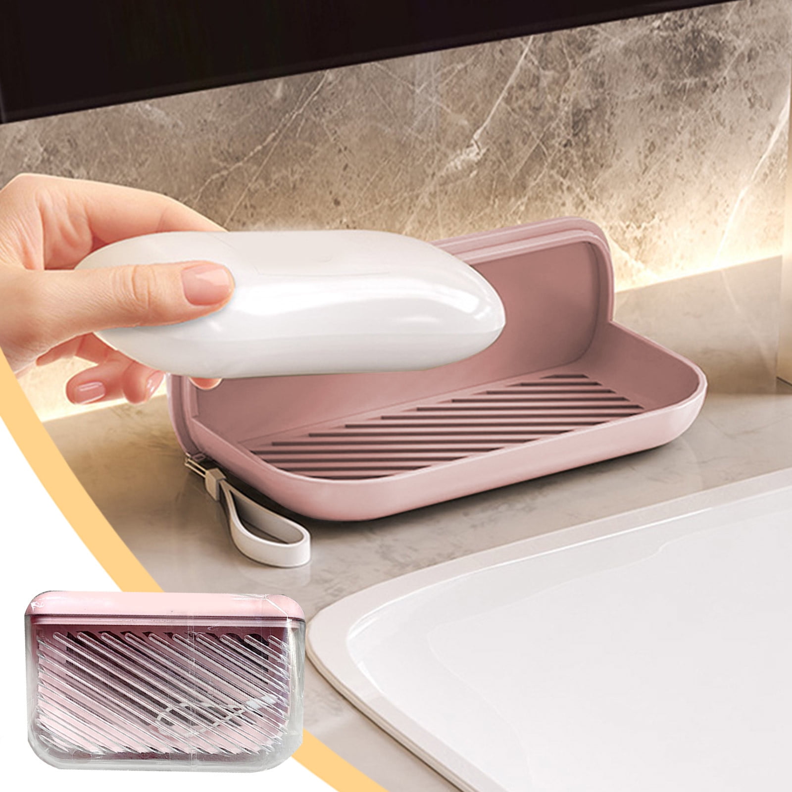 mtvxesu Storage Bin, Portable Sealed Soap Storage Box With Lid, Modern ...