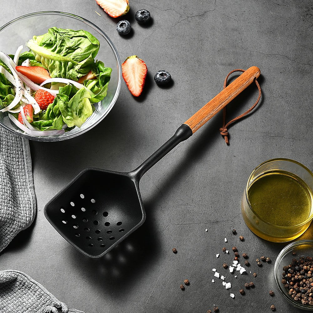 mtvxesu Strainer Spoon Long Handle Silicone Colander Heat Resistant ...