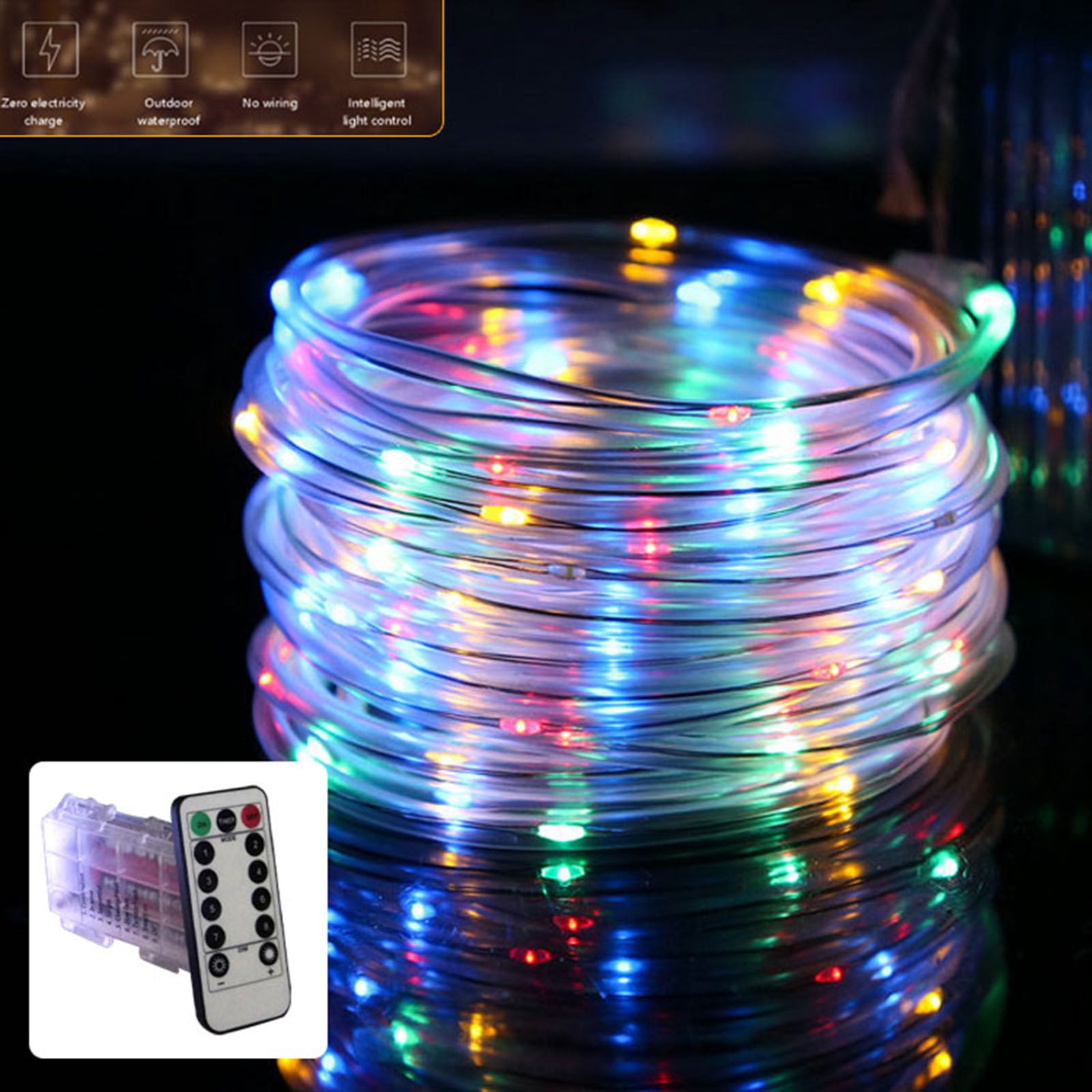 mtvxesu String Lights for Bedroom, Battery Box Remote Control Copper ...