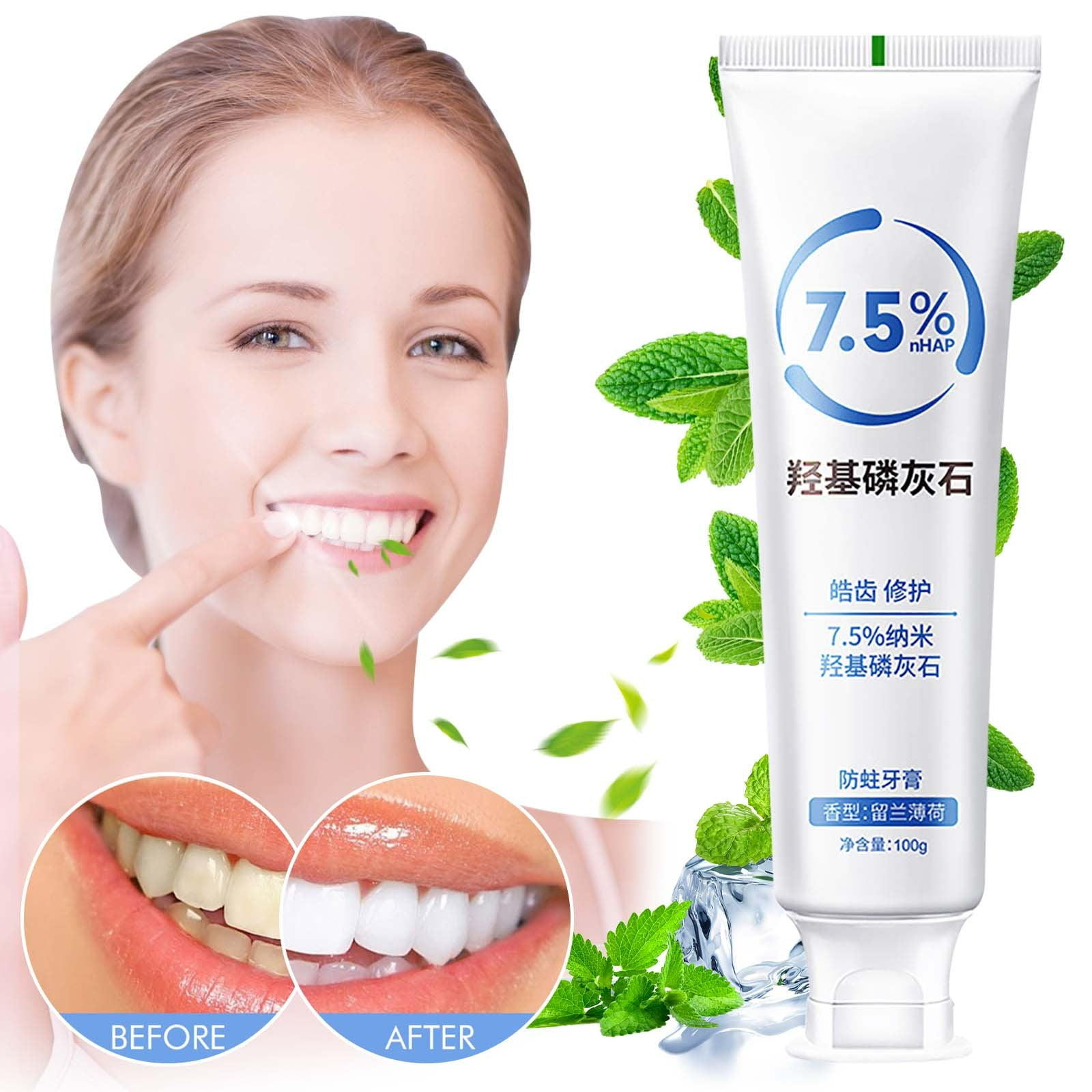mtvxesu Toothbrush Paste, Hydroxyapatite Whitening Toothpaste For Fresh ...