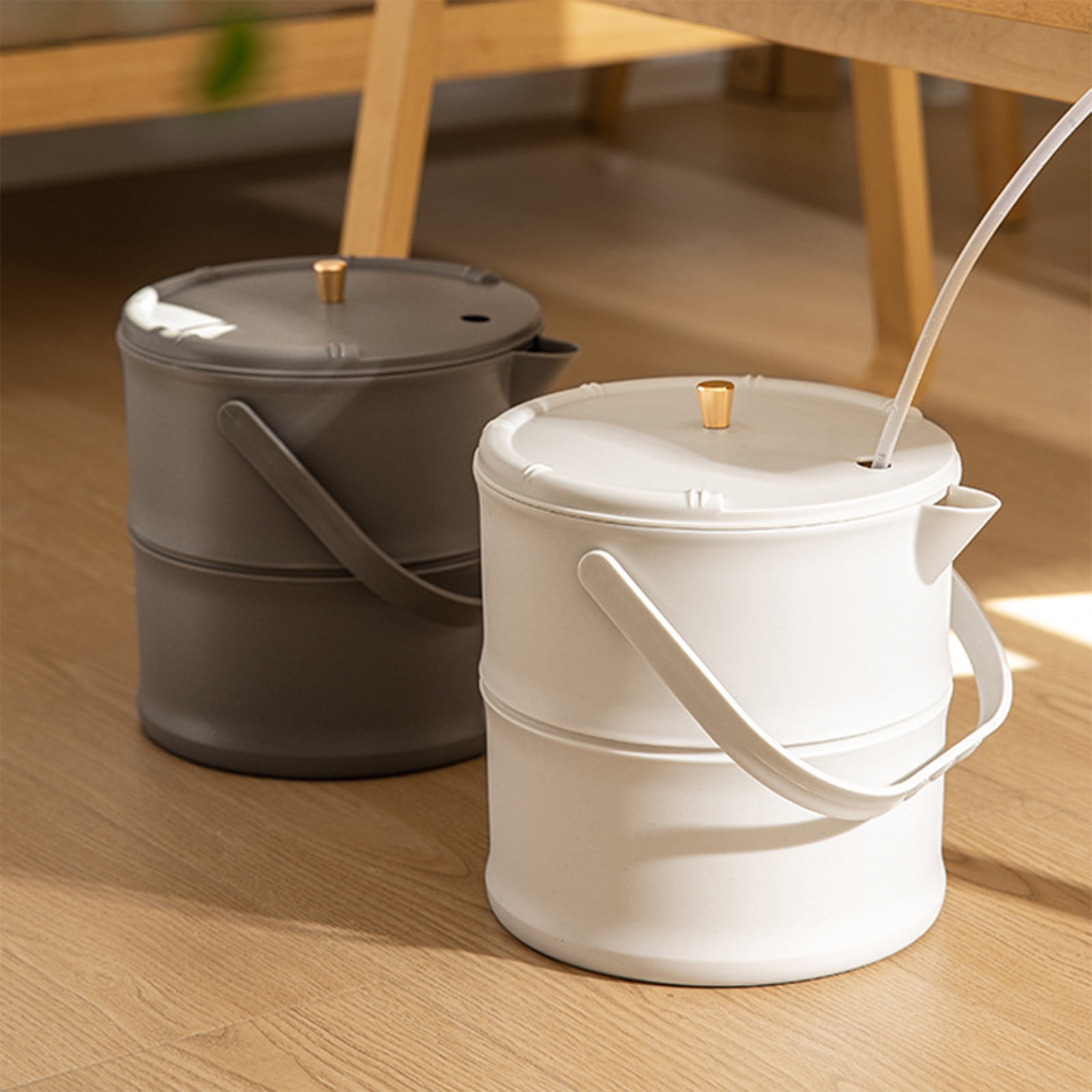 mtvxesu Trash Can for Bathroom with Lid, Multifunctional Tea Waste Bin ...