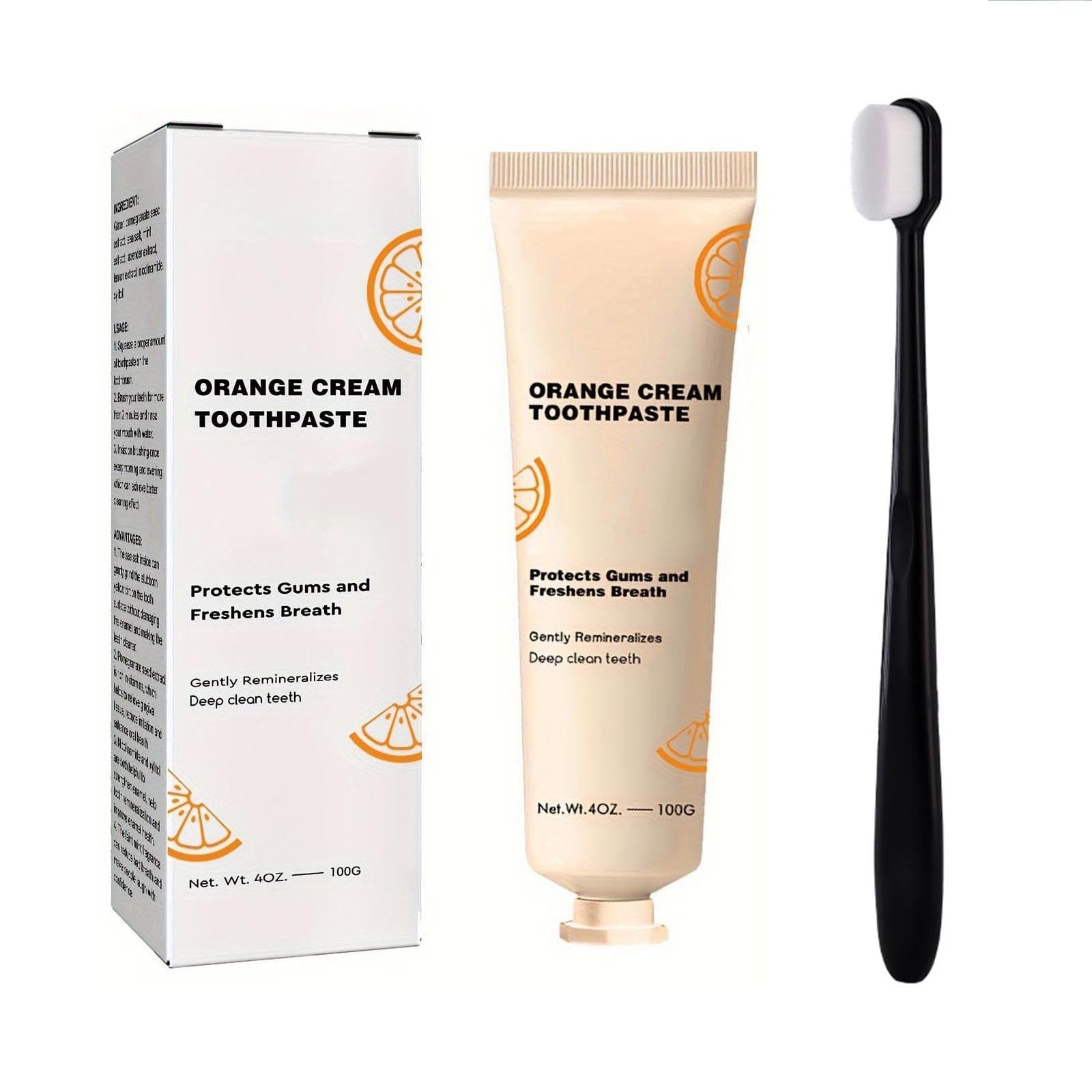 mtvxesu Travel Toothpaste, Orange Flavor Toothpaste And Toothbrush Set ...