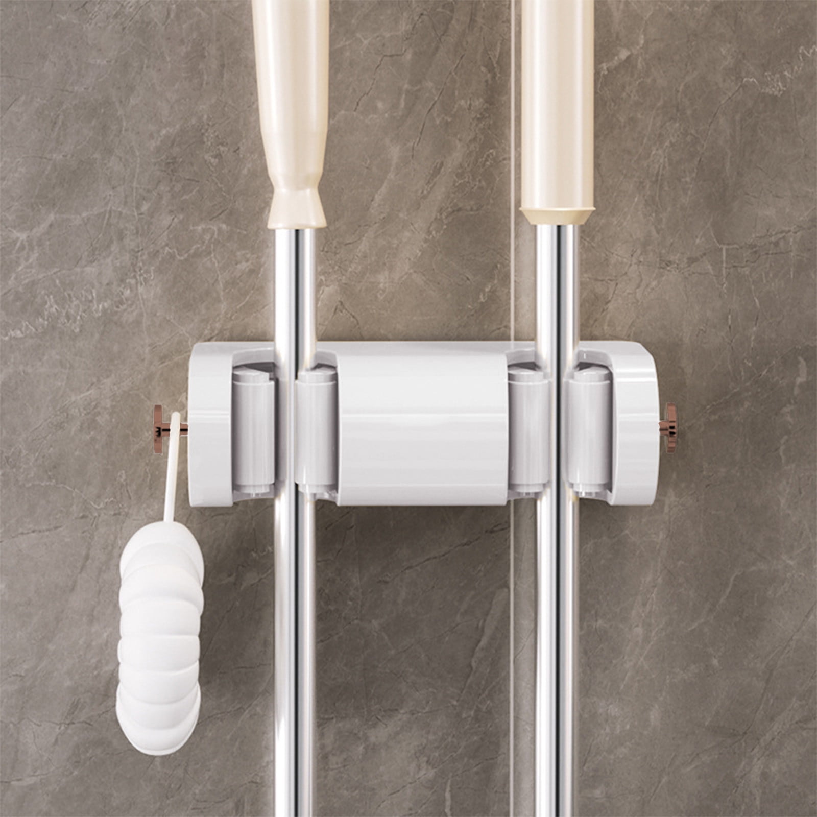 mtvxesu Wall Mounted Mop Storage Rack with No Holes, Strong Load ...