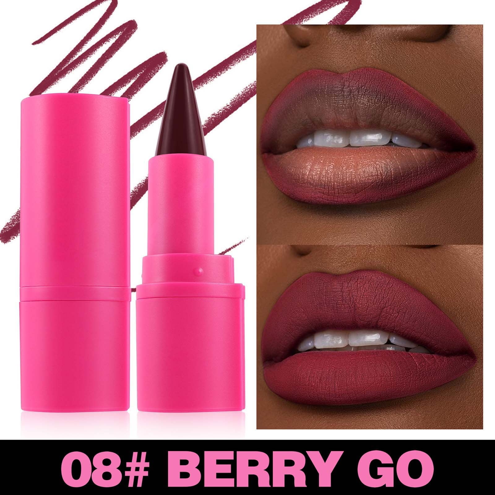 mtvxesu Womens Lipstick, 2-In-1 Lipstick And Lip Line, 8 Colors ...