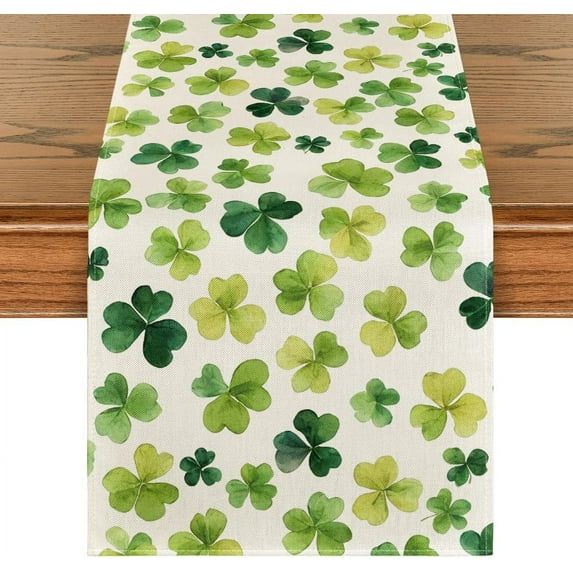 mubwai Shamrock St. Patrick''s Day Table Runner, Seasonal Spring Lucky ...