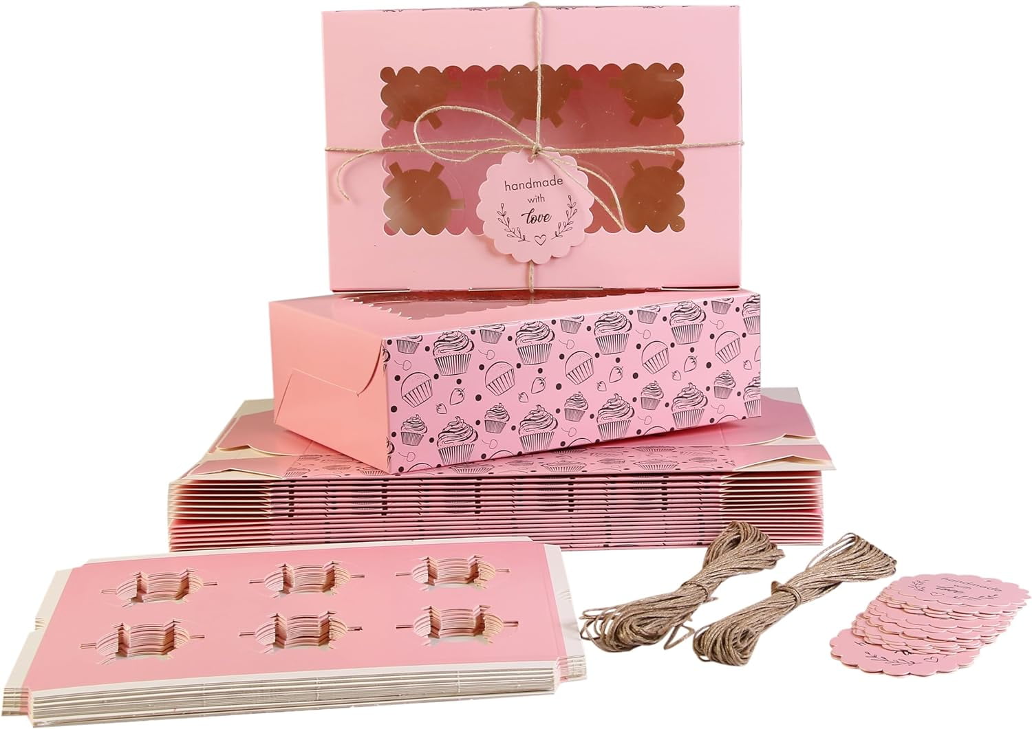 mudrit Cupcake and Muffin Boxes (Pack of 20), Fits 6 Treats comes with ...