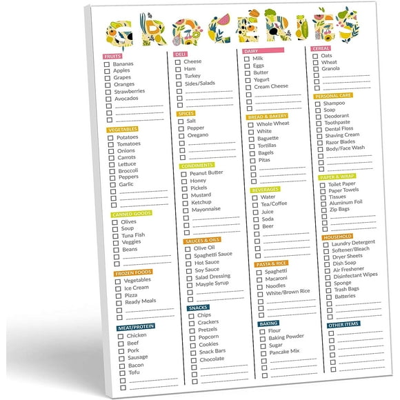 Magnetic Grocery List Pads
