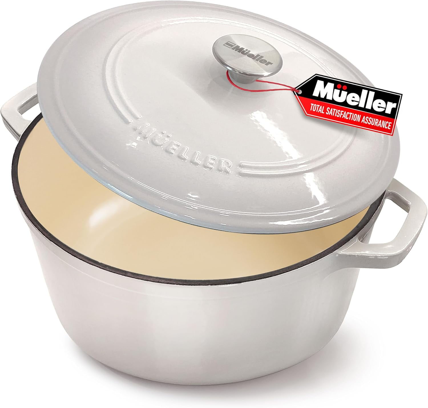Mueller 6qt Enameled Cast Iron Dutch Oven, Heavy-Duty Casserole and ...