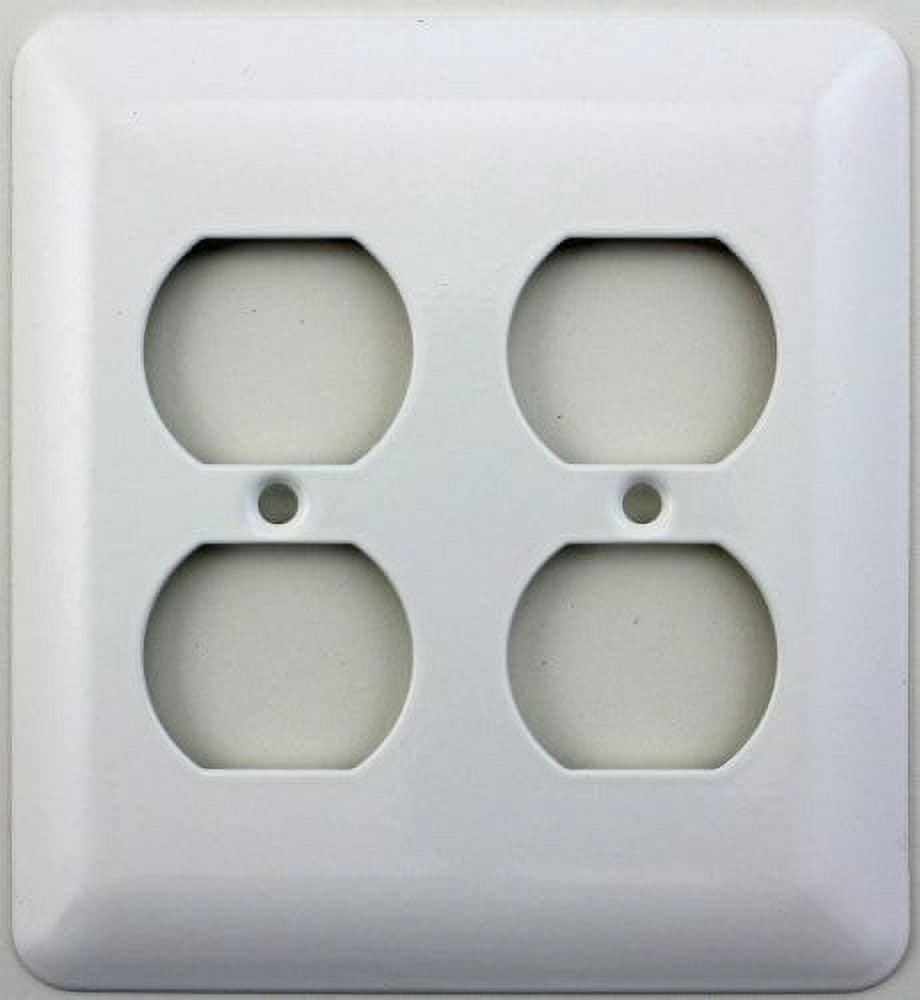 mulberry princess style white two gang duplex outlet switch plate ...