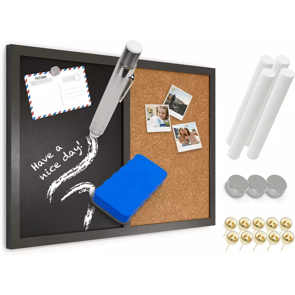 multi function bulletin board cork board 24"X16" pin board with pins ...