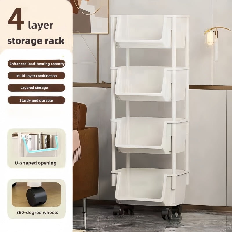 multi-layer storage cart - non-electric, mobile storage rack with ...