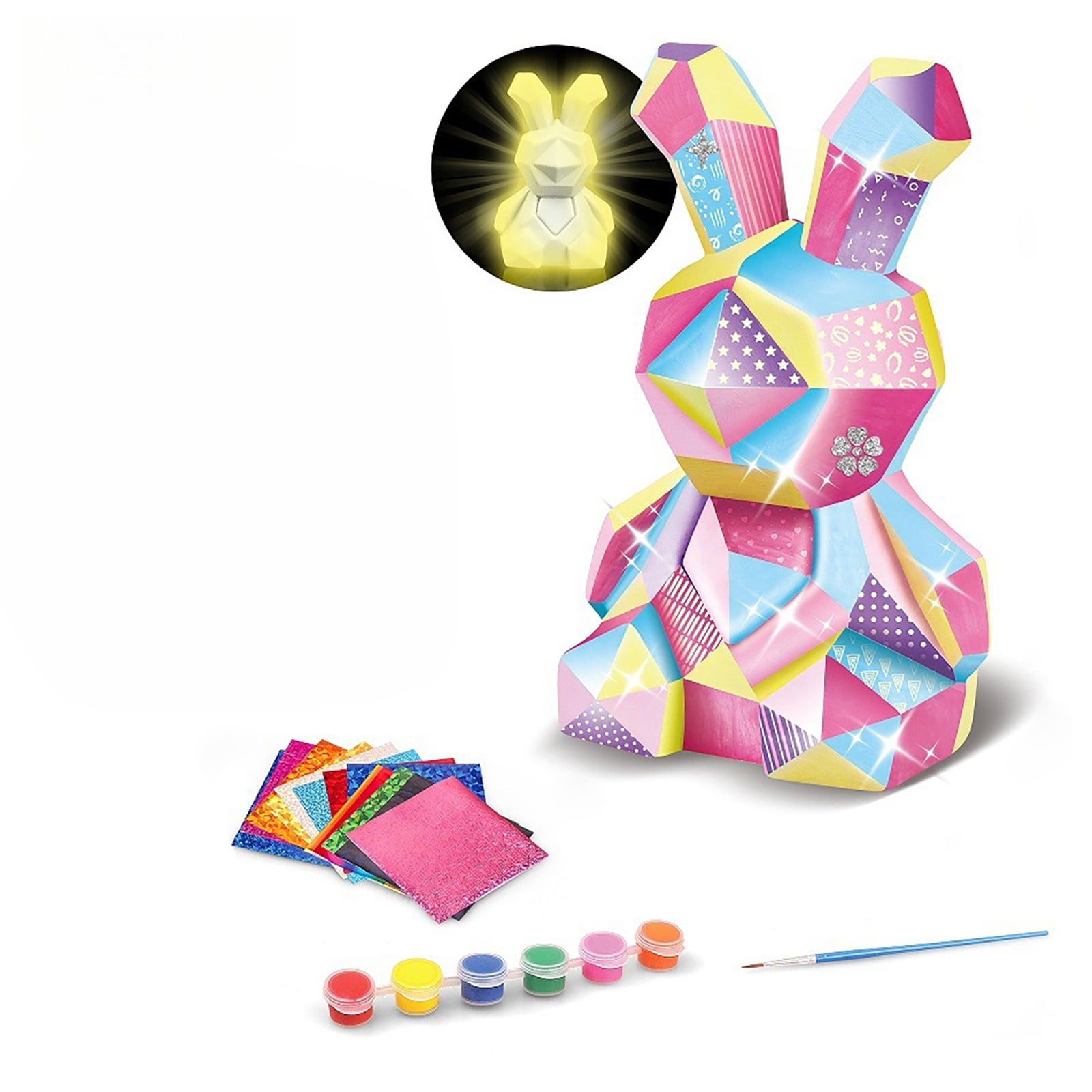 multicolor Diy Paint Your Own Night Light Toy Rabbit Shape Kids Craft ...