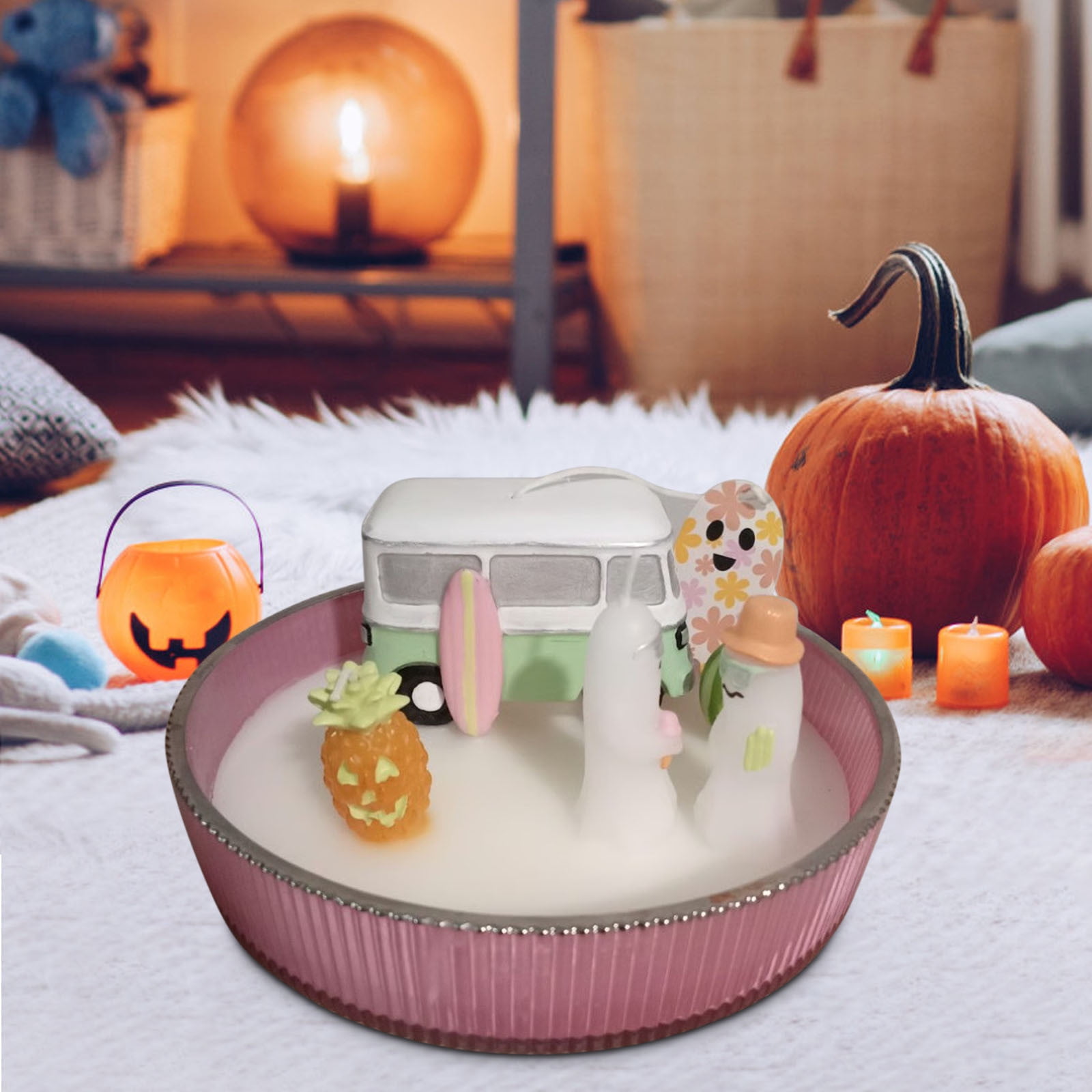 multicolor Halloween Ghost Candles 2 Piece Set Spooky Flameless Led ...